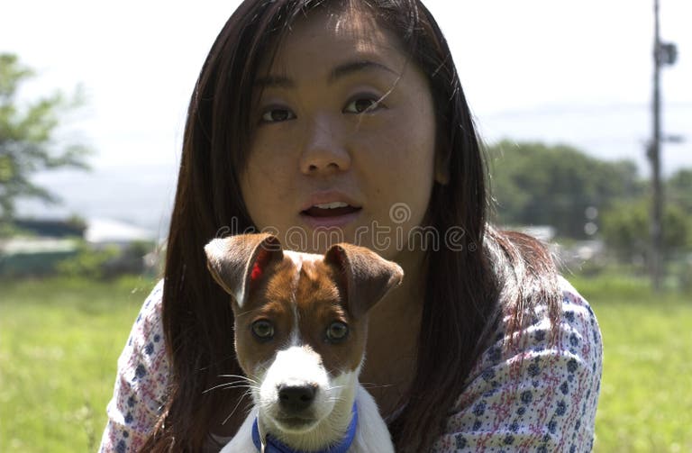 Lady with dog stock photo. Image of bokeh, sweet, middleage - 807264
