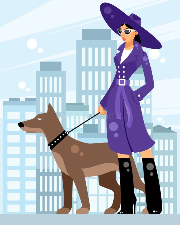 Lady Dog Coat Stock Illustrations – 165 Lady Dog Coat Stock ...