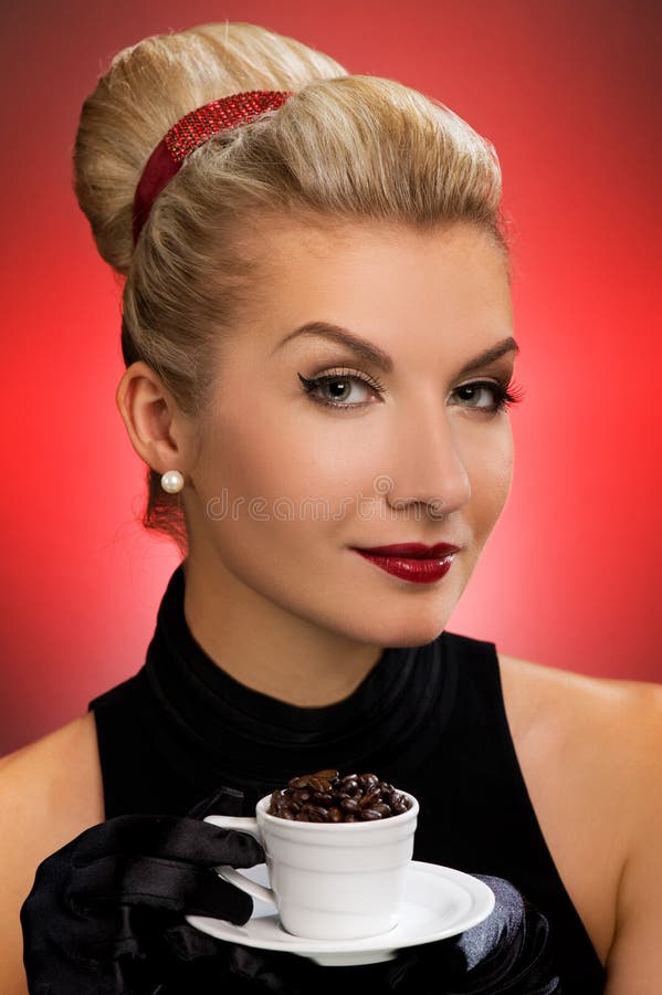 Lady drinking coffee stock photo. Image of morning, clean - 14516872