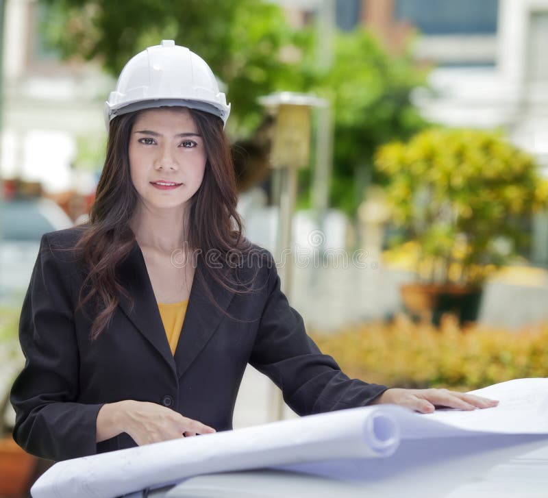 Lady engineer stock image. Image of bright, drawing, lady - 32370923