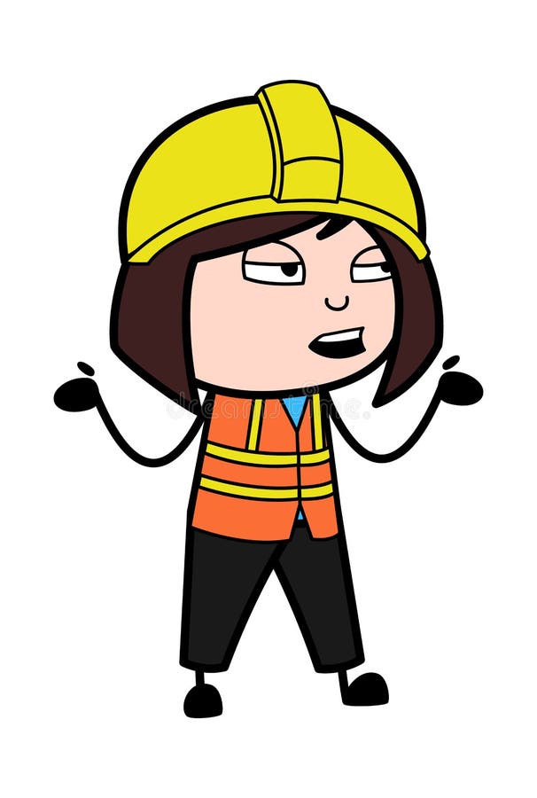 Lady Engineer Talking Cartoon Stock Illustration - Illustration of ...