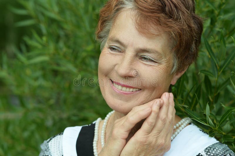 Lady enjoying summer stock image. Image of aged, older - 59027295