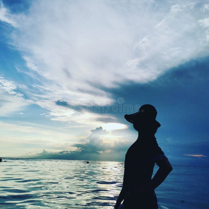 Lady Facing the Sunset View Stock Photo - Image of view, lady: 271428042