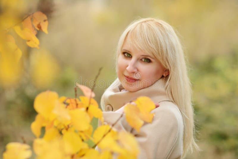 Lady in fall stock image. Image of gorgeous, girl, female - 46770399