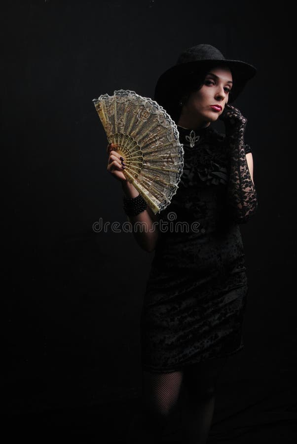 Lady with a fan stock photo. Image of gorgeous, fashion - 7550244