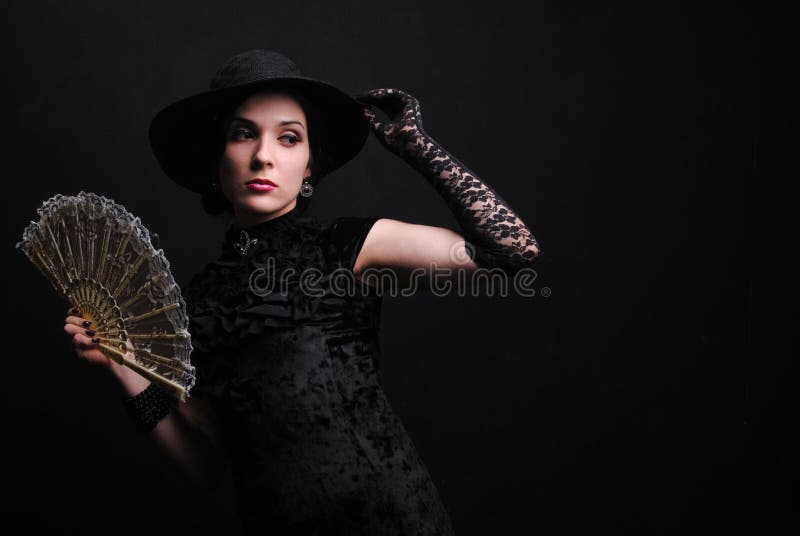 Lady with a fan stock photo. Image of expressive, passion - 21237136