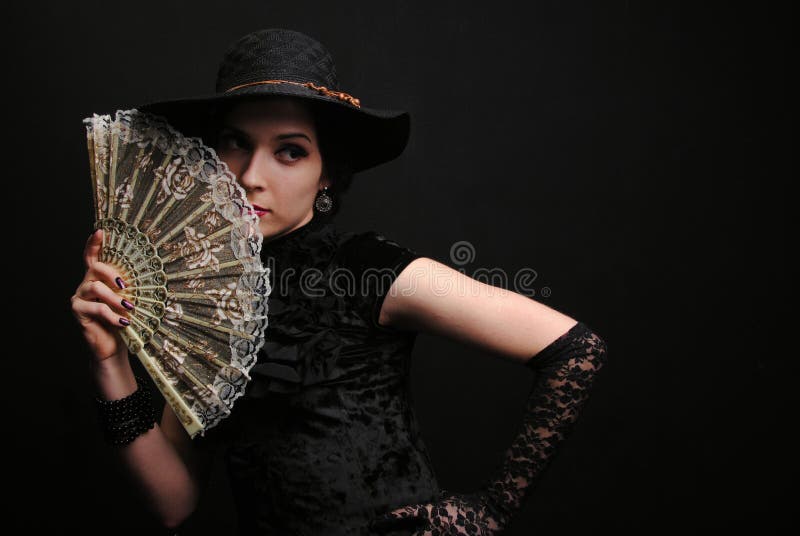 Lady with a fan stock photo. Image of clothes, culture - 21237152