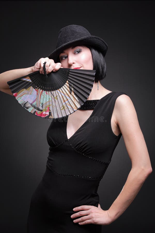 Lady with a fan stock photo. Image of gorgeous, fashion - 7550244