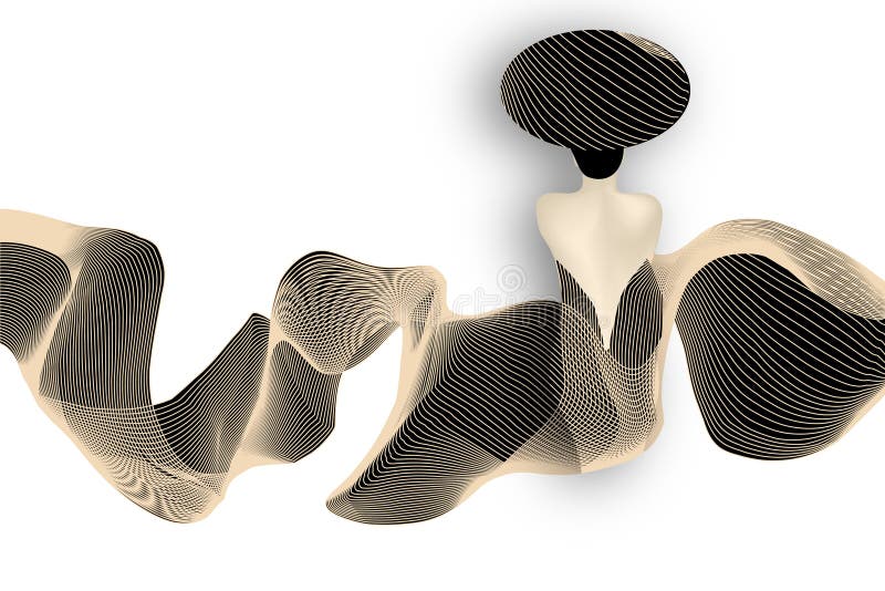 A Lady of Fashion Wrapped in a Ribbon Stock Illustration - Illustration ...