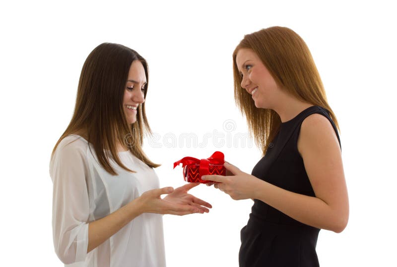 Lady giving a gift stock image. Image of person, face - 37089589