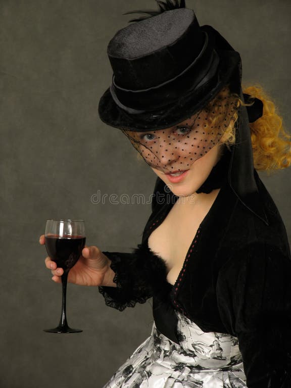Lady with glass of wine stock photo. Image of hand, expression - 464470