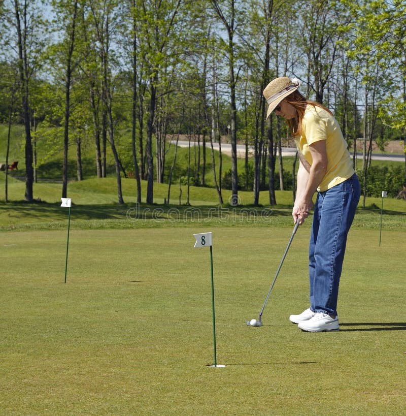 Golf Lesson stock photo. Image of father, learn, green - 1358432