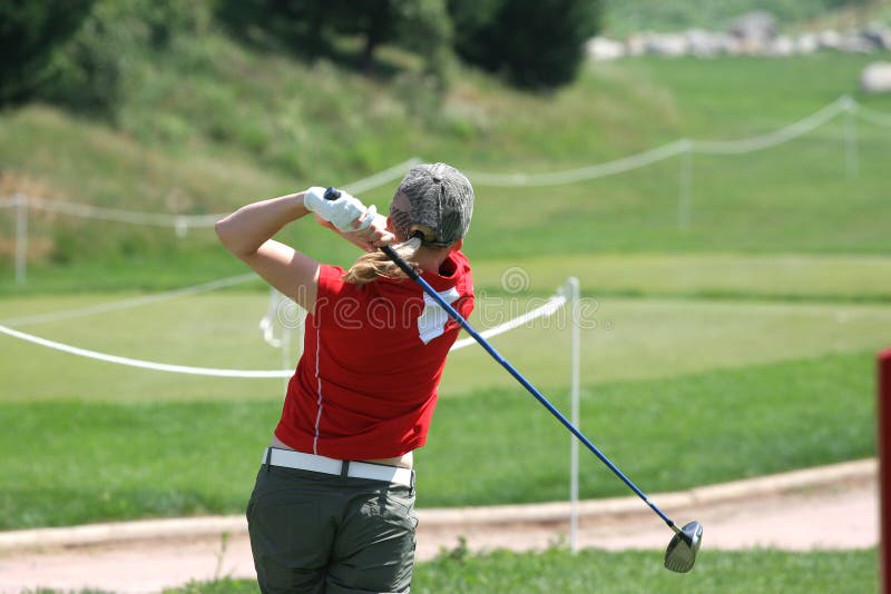 Lady golf swing stock image. Image of driver, practice - 2508159