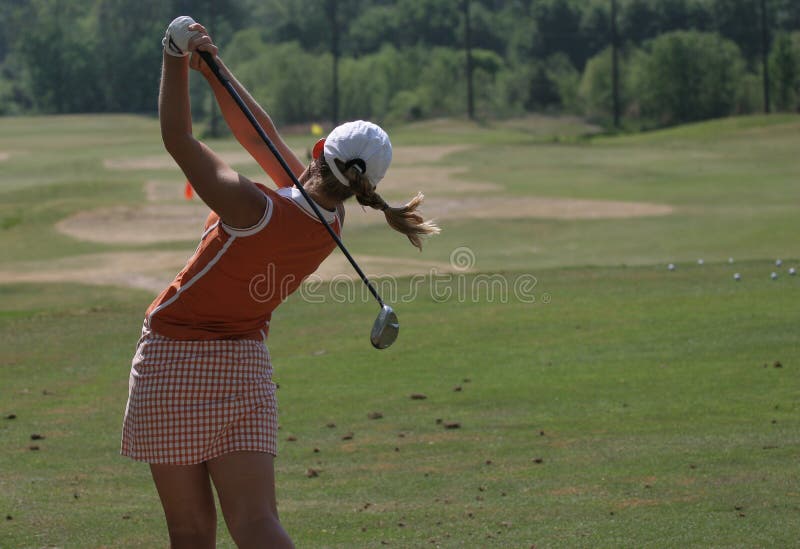 Lady golf swing stock photo. Image of hitting, golfer - 2618622