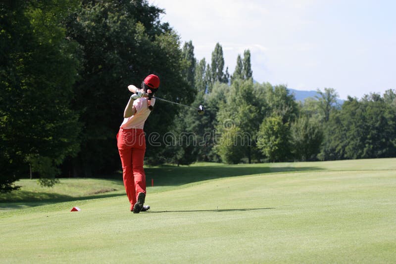 Lady golf swing stock photo. Image of golf, drive, driver - 2999952