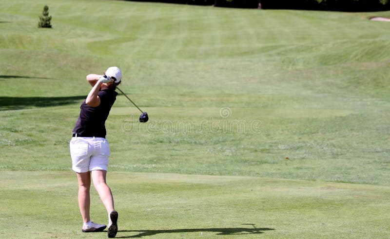 Lady golf swing editorial stock photo. Image of precision - 238058398