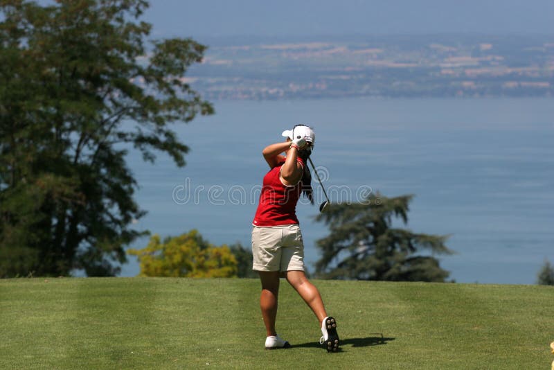 Lady Golf Swing at Leman Lake Stock Photo - Image of lady, golf: 2901492
