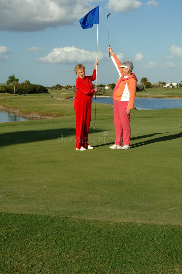 Lady Golfers celebrate stock image. Image of happy, excited - 2280371