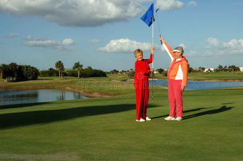 Lady Golfers celebrate stock image. Image of feisty, golfing - 3841807