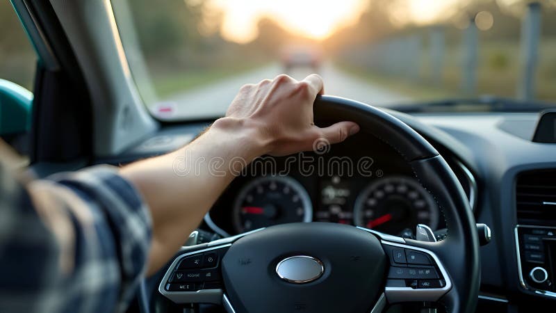 A lady hand driving a car stock illustration. Illustration of hand ...