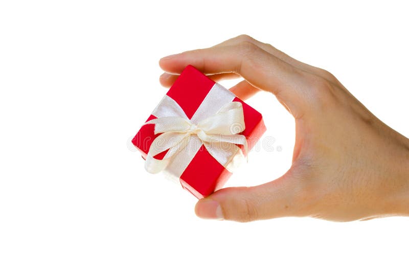 Lady hand holds a gift box stock image. Image of celebration - 11404375