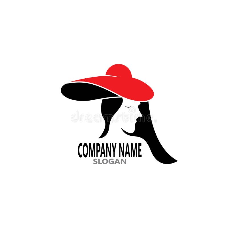 Lady Hat Beauty Fashion Vector Template Stock Vector - Illustration of ...