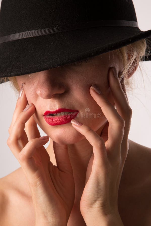 Lady in hat stock image. Image of caucasian, white, fervor - 51261667