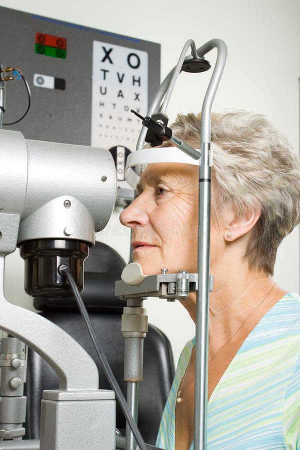 Lady Having Eye Test Examination Stock Image - Image of giving, female ...