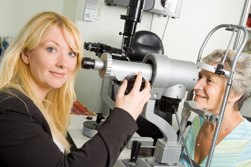 Lady Having Eye Test Examination Stock Photo - Image of optical, female ...