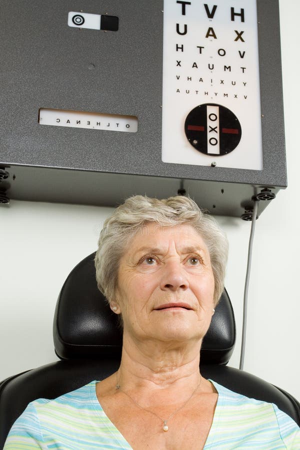 Lady Having Eye Test Examination Stock Photo - Image of consultation ...
