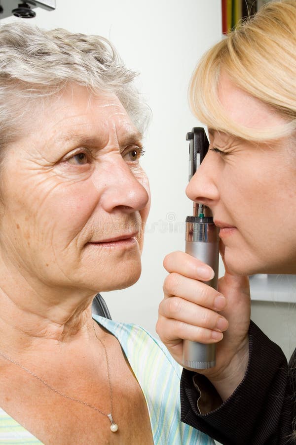 Lady Having Eye Test Examination Stock Photo - Image of optical, female ...