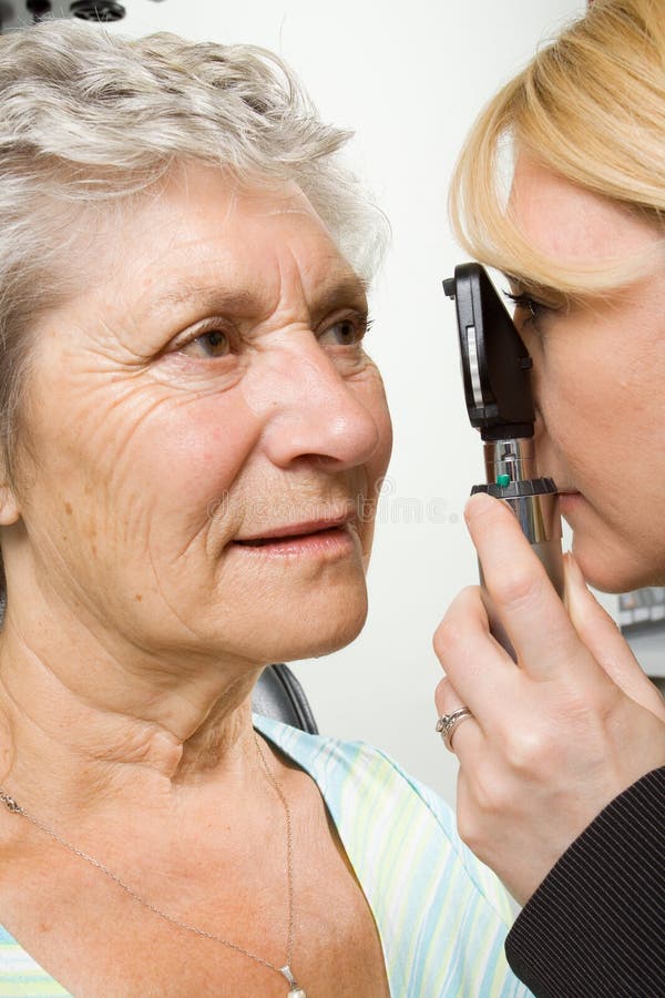 Lady Having Eye Test Examination Stock Photo - Image of optical, female ...