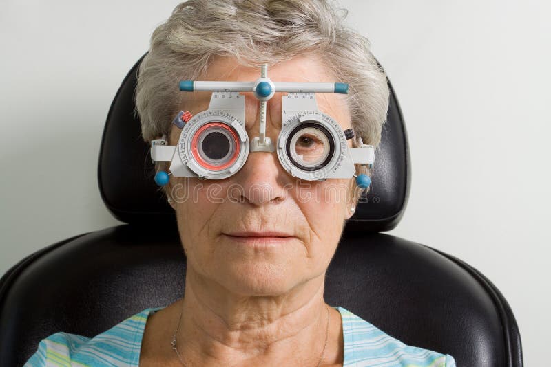Lady Having Eye Test Examination Stock Photo - Image of optician ...