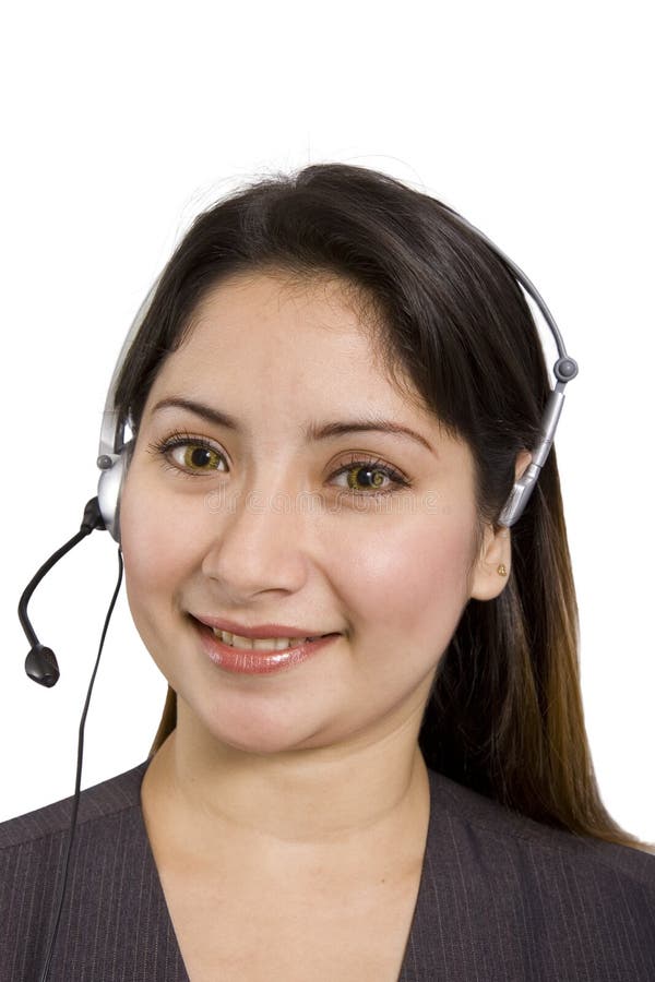 Lady with headset stock photo. Image of smiling, females - 2975072