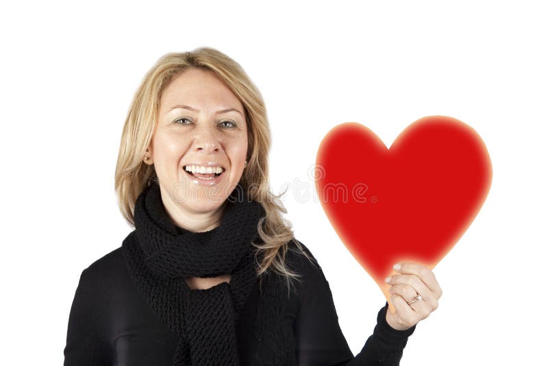 Lady with heart stock image. Image of facial, blonds - 13227211
