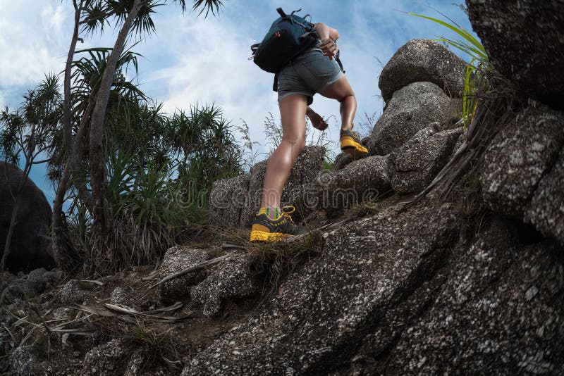 Lady hiker stock photo. Image of steep, leisure, journey - 78365718