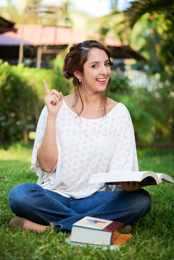 Lady with idea park stock photo. Image of adult, person - 70254034