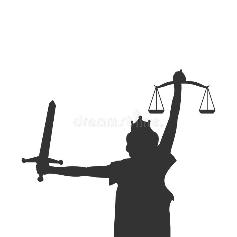 Lady Justice Graphic Design Element Vector Illustration Stock Vector ...