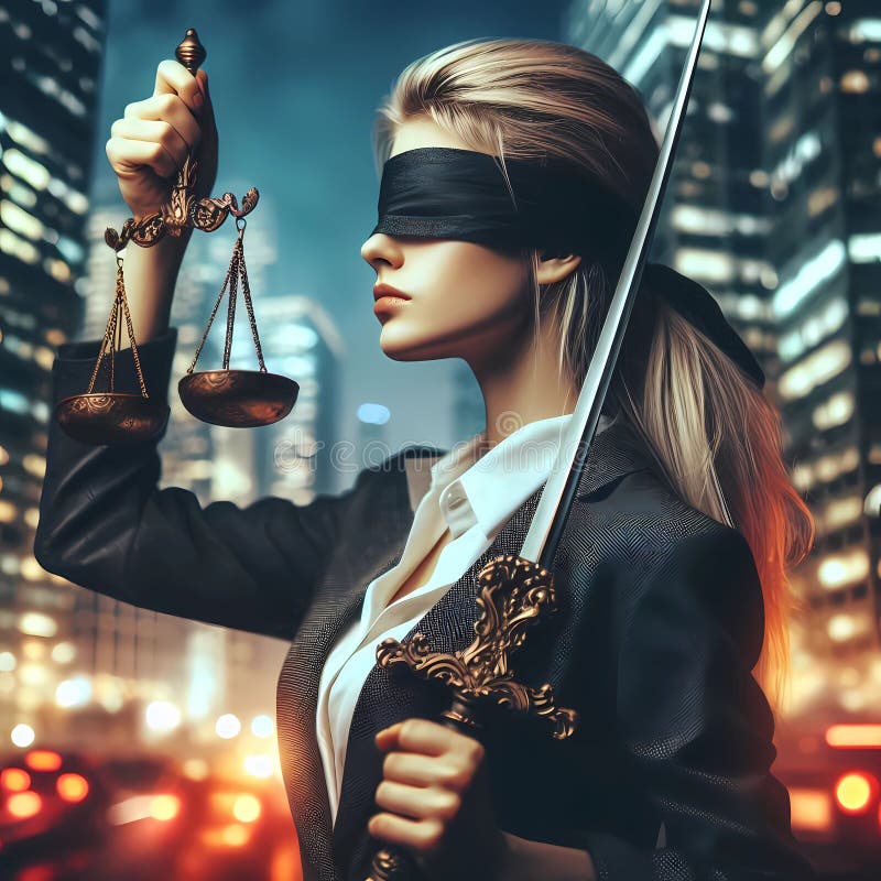 Modern Lady Justice stock illustration. Illustration of court - 363497492