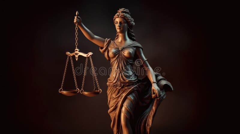 Lady Justice Sculpture As Justitia Concept. Generative AI Stock ...