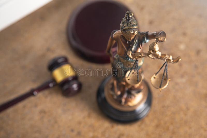 Lady Justice Statue and Judge Gavel Stock Photo - Image of hammer ...