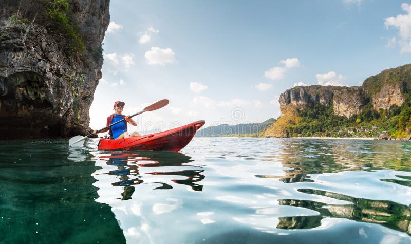 Lady with kayak stock photo. Image of lady, recreational - 61760754
