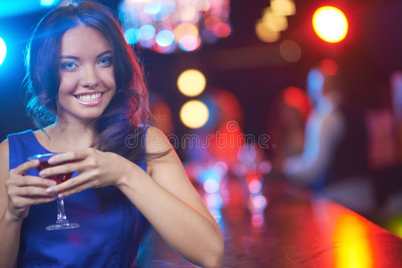 Lady with martini stock image. Image of smiling, happy - 68673511