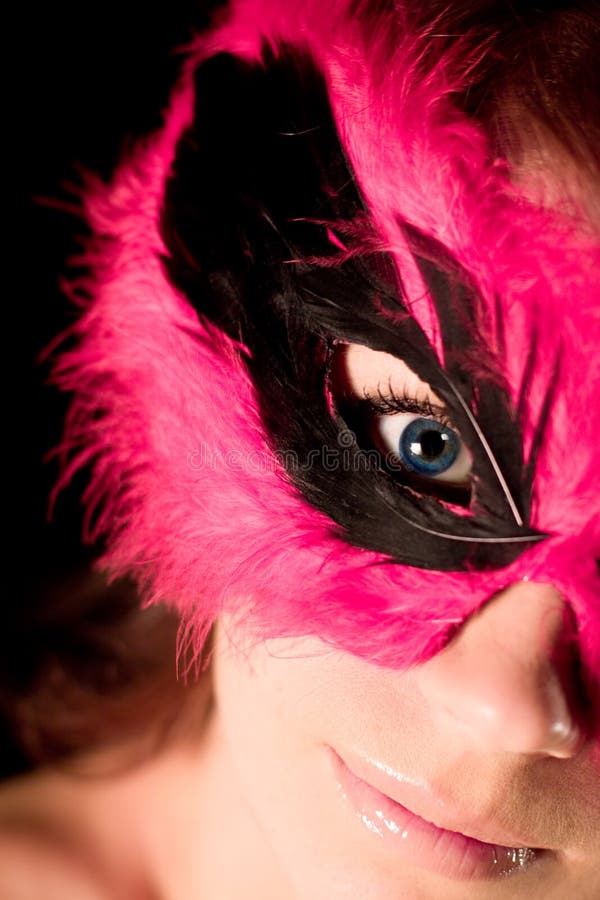 Lady in Mask stock image. Image of healthy, feather, carnival - 7081233