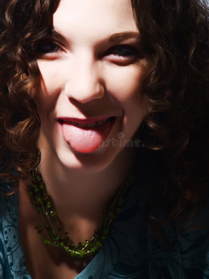 Lady is mocking stock photo. Image of beautiful, hair - 4990218