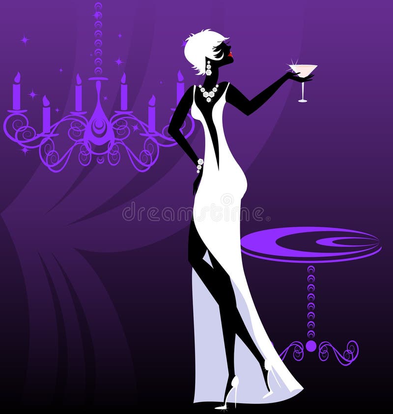 Lady-night in white stock vector. Illustration of purple - 22035500