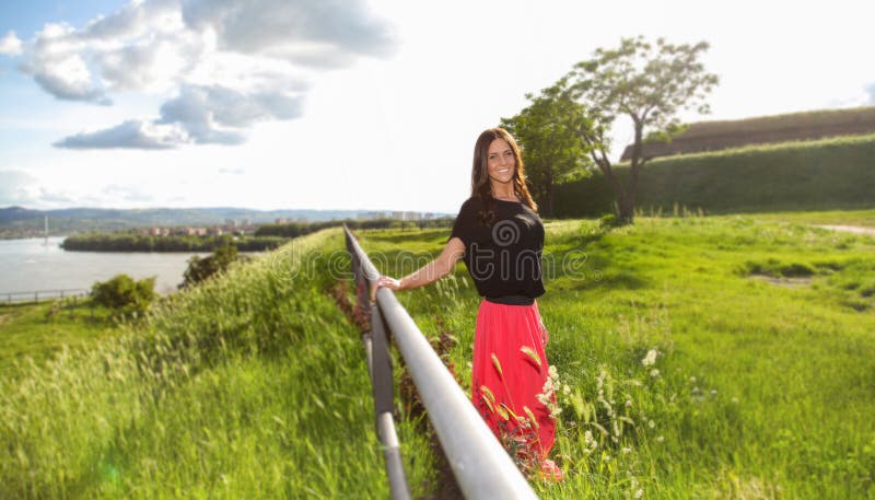 Lady outside stock photo. Image of beautiful, looking - 41579280