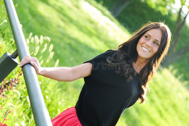 Lady outside stock photo. Image of charming, dress, beauty - 41296080