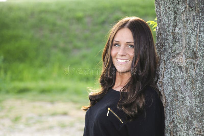 Lady outside stock photo. Image of female, stand, person - 44030544