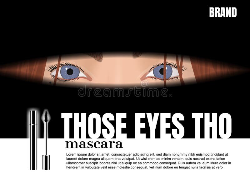 Lady Peeping Eyes with Silver Mascara, Vector Cosmetic Ad Stock Vector ... Lady Peeping Eyes with Silver Mascara, Vector Cosmetic Ad Stock Vector ...